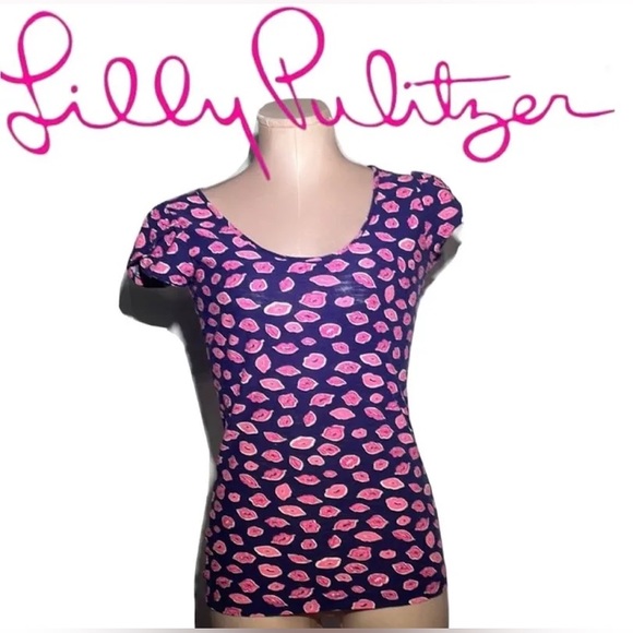 Lilly Pulitzer | Tops | Lilly Pulitzer Lips Tshirt | Poshmark